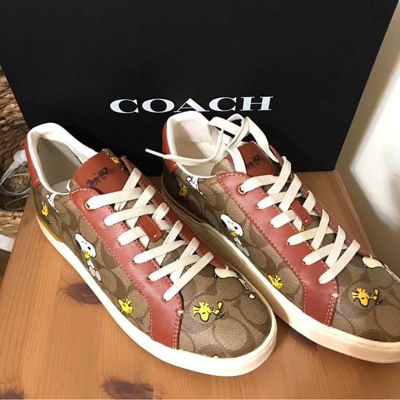 Coach | Shoes | Coach X Peanuts Low Top Sneaker Signature Snoopy ...